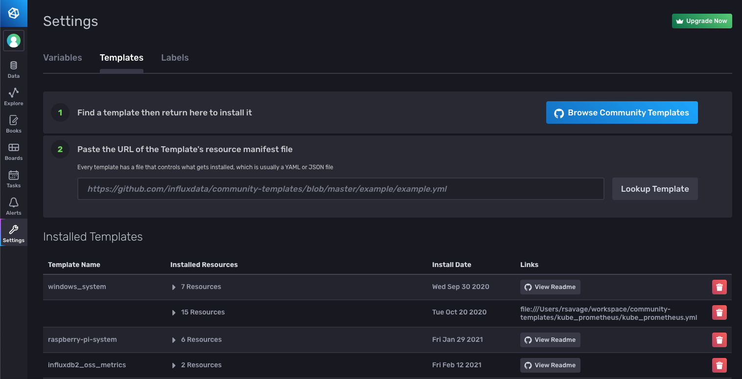 i would like to import a dashboard from an influxdb template · Issue ...