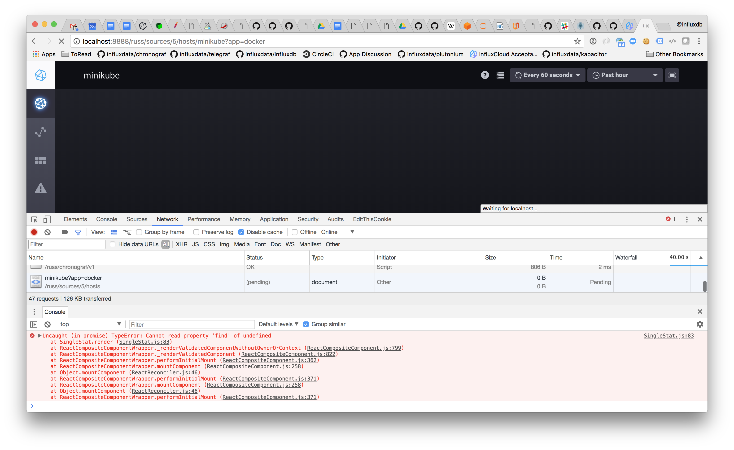 Docker Dashboard Hangs The Browser · Issue 2862 · Influxdata Chronograf · Github