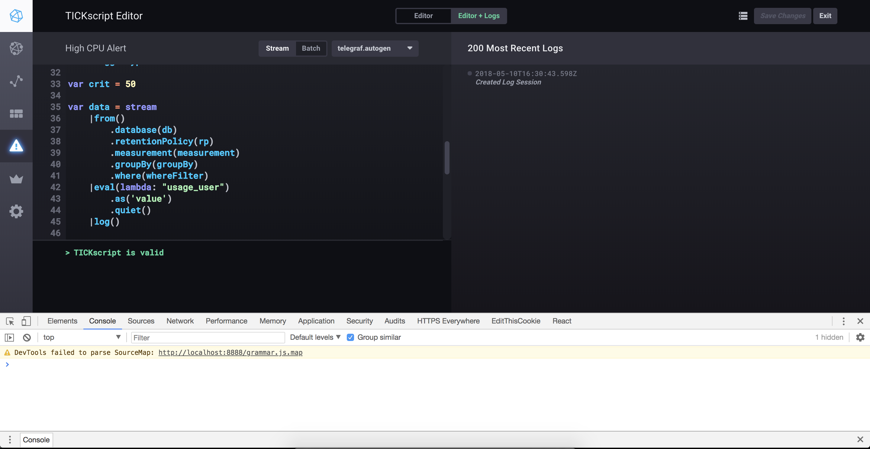 TICKscript log viewer not working · Issue #3415 · influxdata/chronograf · GitHub