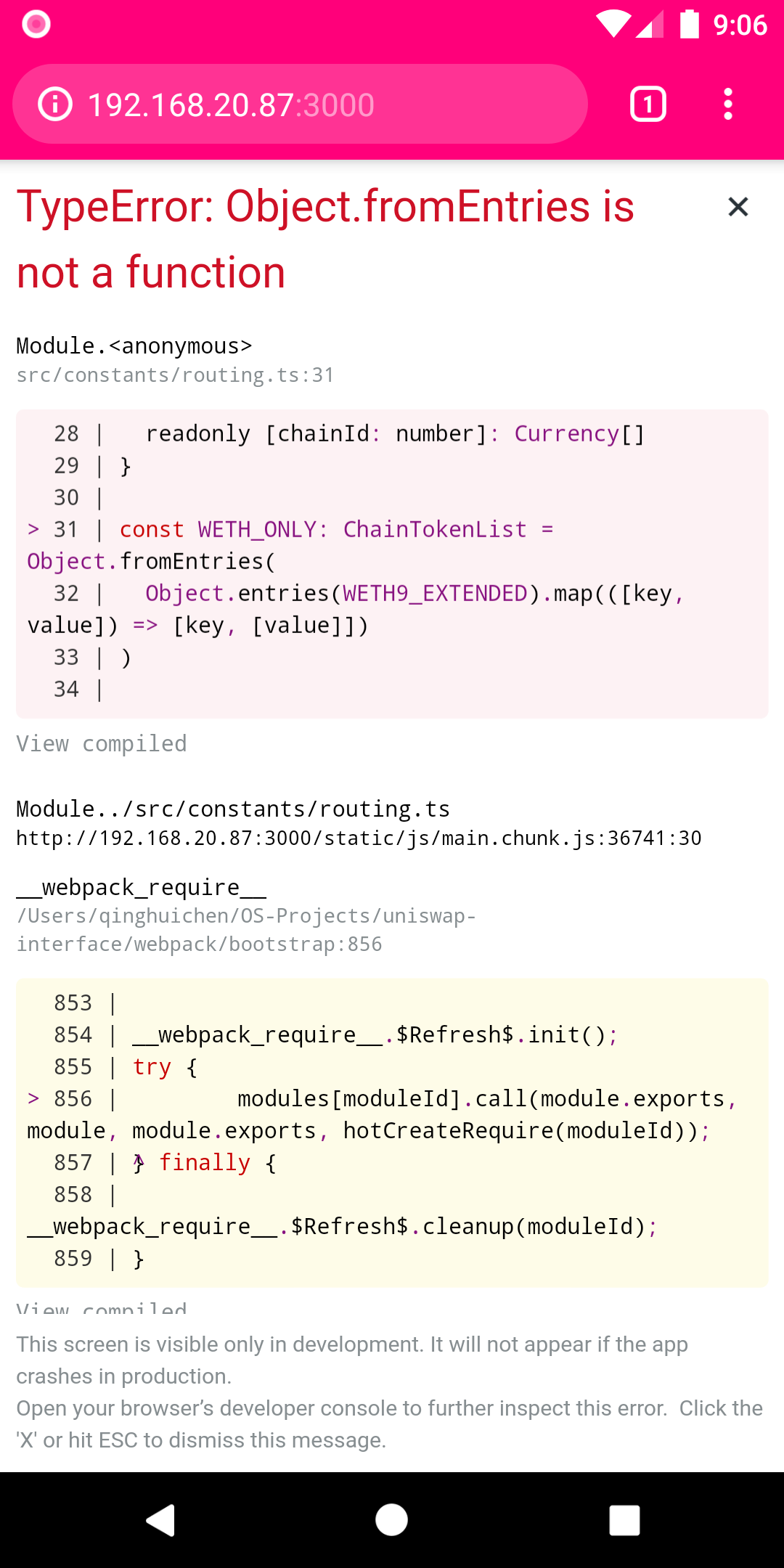 fix: older browser suppport by circle-hotaru · Pull Request #2228 · Uniswap/interface · GitHub