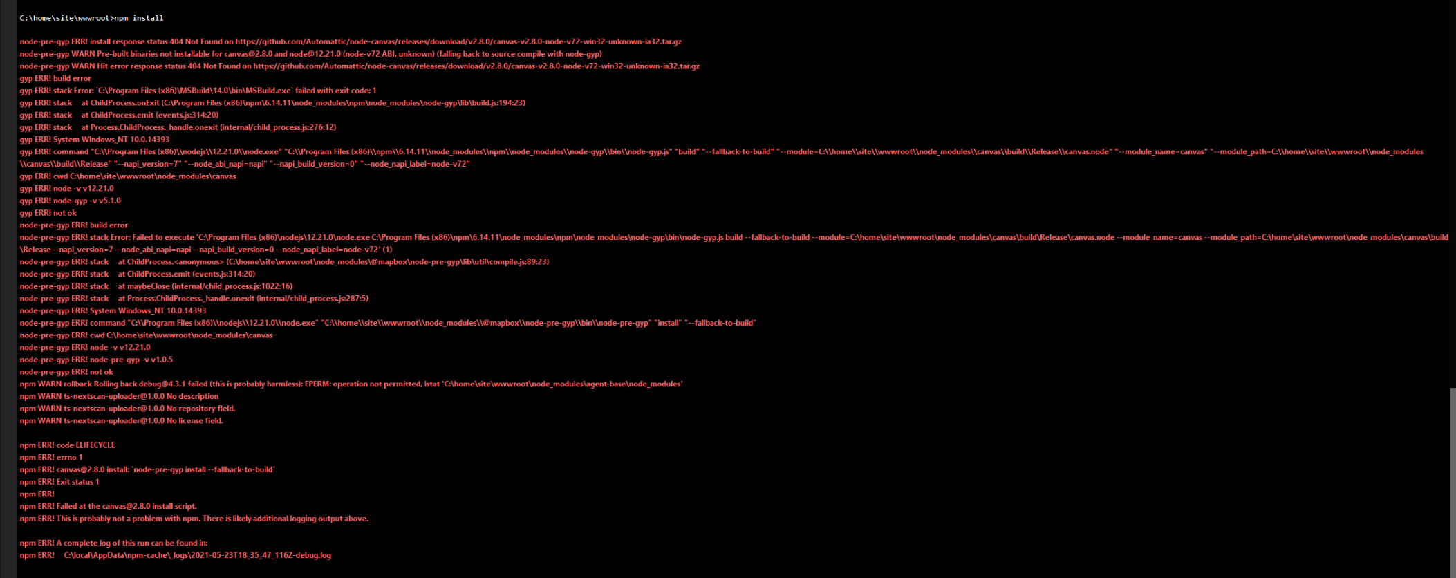 canvas.node is not a valid Win32 application Azure · Issue #1812 · Automattic/node-canvas · GitHub
