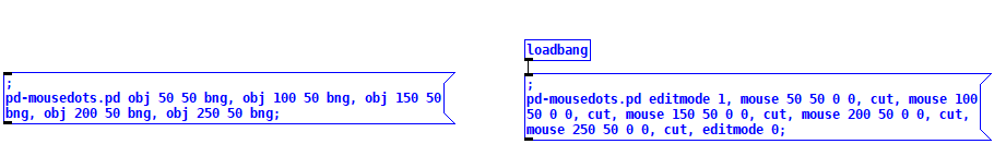 request: mouse dots appear when [loadbang] clears an empty canvas through dynamic patching ...