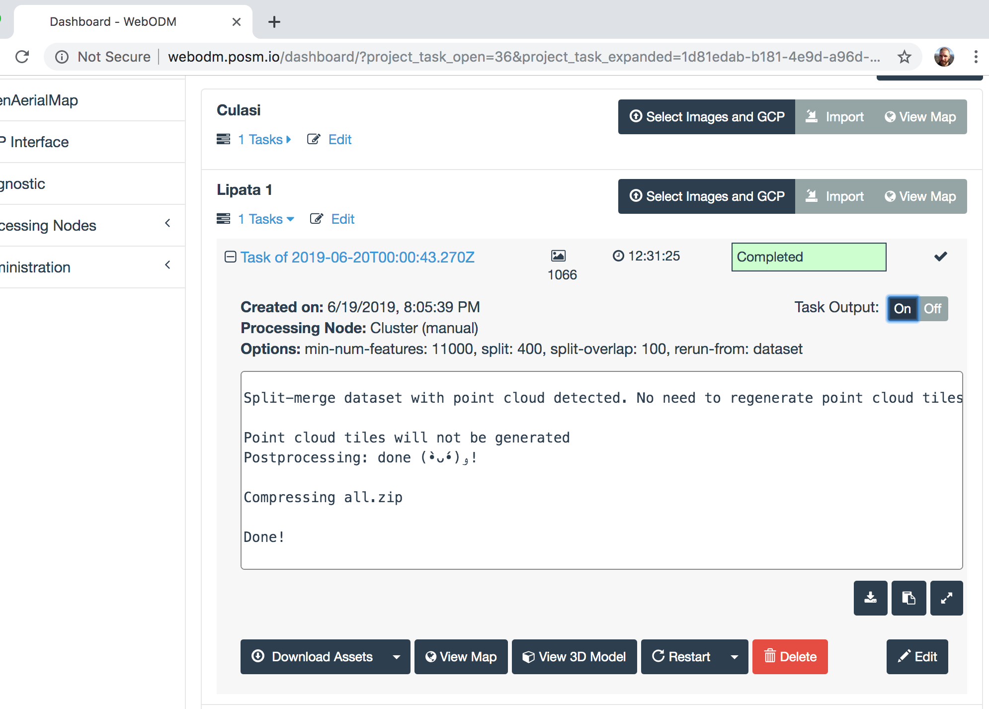 Download to File console log sometimes does not work · Issue #686 · OpenDroneMap/WebODM · GitHub