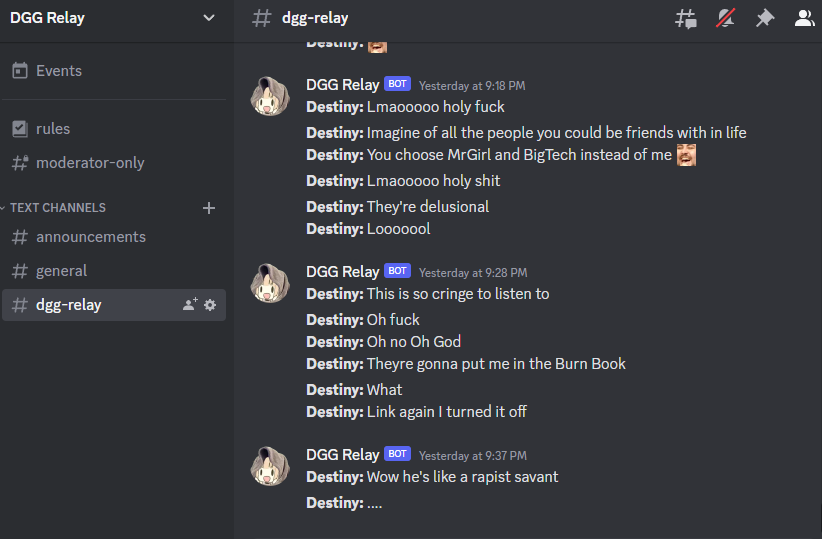 GitHub - tenacious210/dgg-relay: Relays messages between DGG and Discord