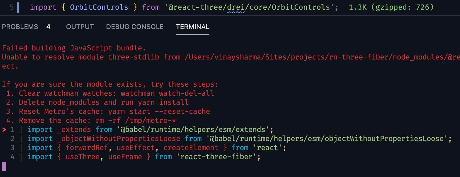 Multiple errors and warning · Issue #323 · pmndrs/drei · GitHub