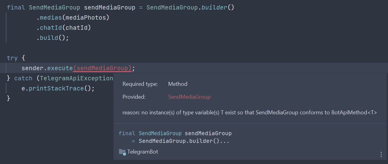 Can somebody PLEASE tell me why SendMediaGroup is not able to be used by sender.execute? · Issue ...