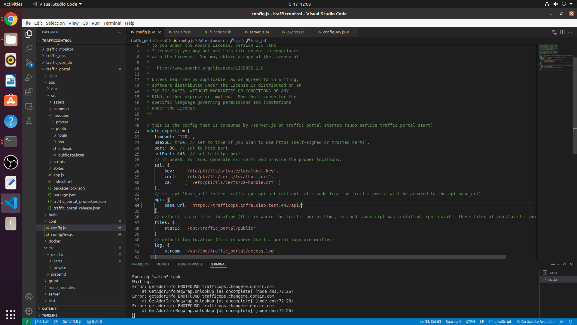 Error: getaddrinfo ENOTFOUND trafficops.changeme.domain.com · Issue #6572 · apache ...