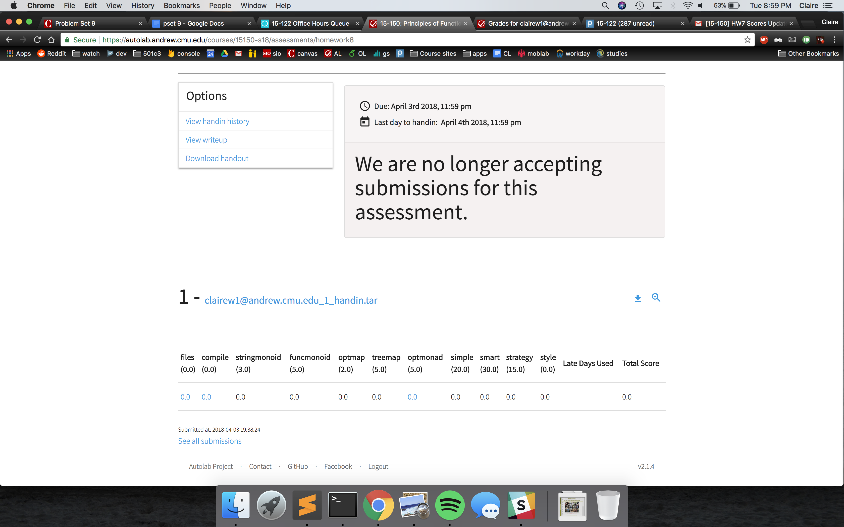 Grades not accurately shown on assignment and gradebook · Issue #979 · autolab/Autolab · GitHub