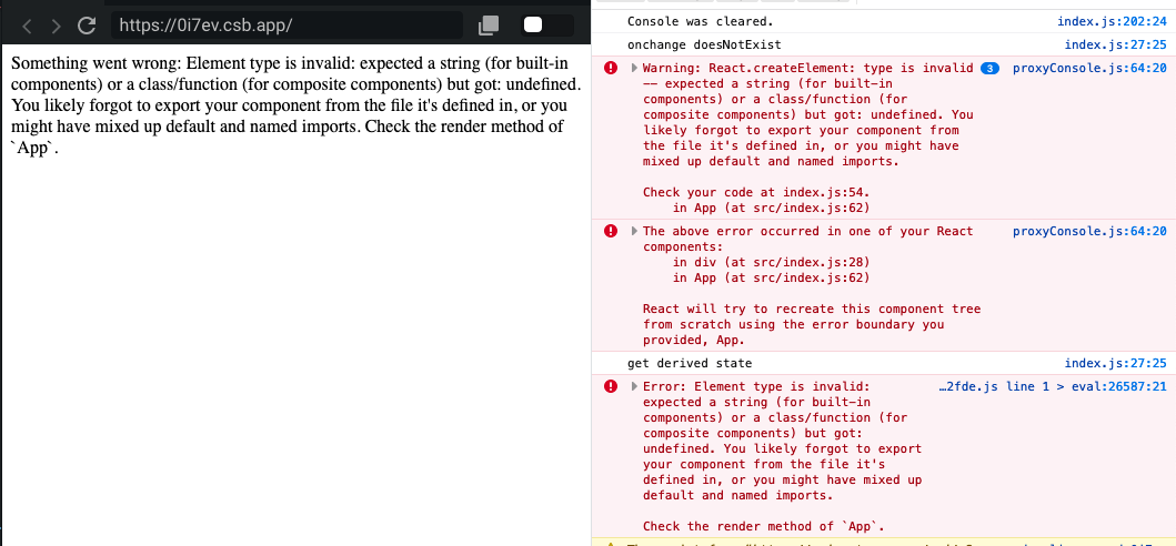 getDerivedStateFromError is not called until all children have finished rendering · Issue #17357 ...