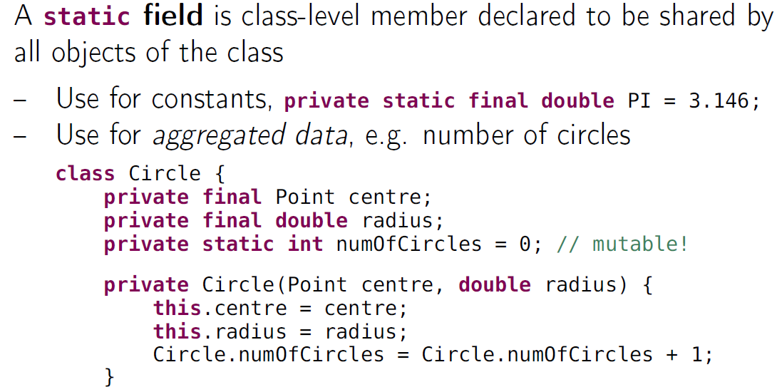 Static variables in Project? · Issue #114 · nus-cs2030/2021-s2 · GitHub