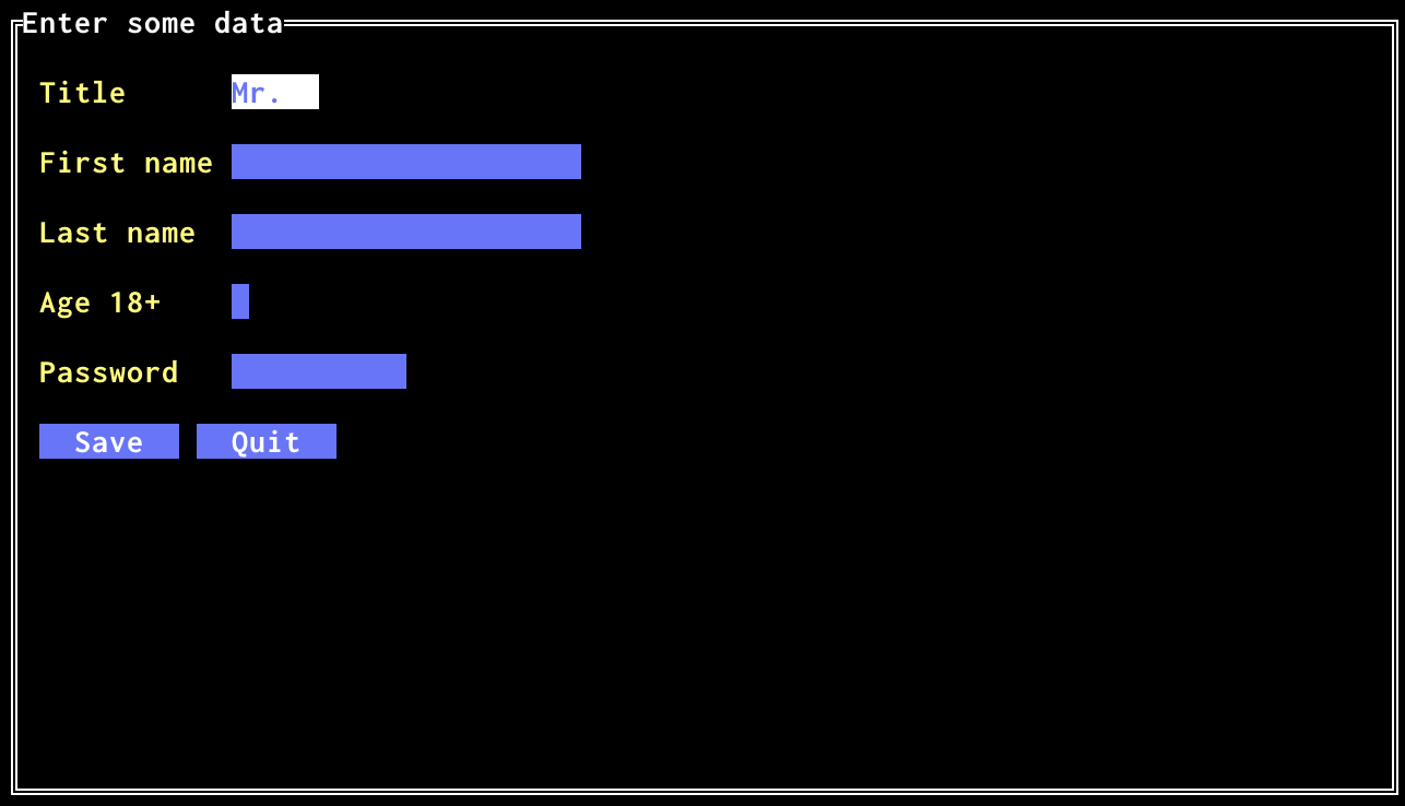 Form border lines are rendered white on white since tcell update · Issue #521 · rivo/tview · GitHub