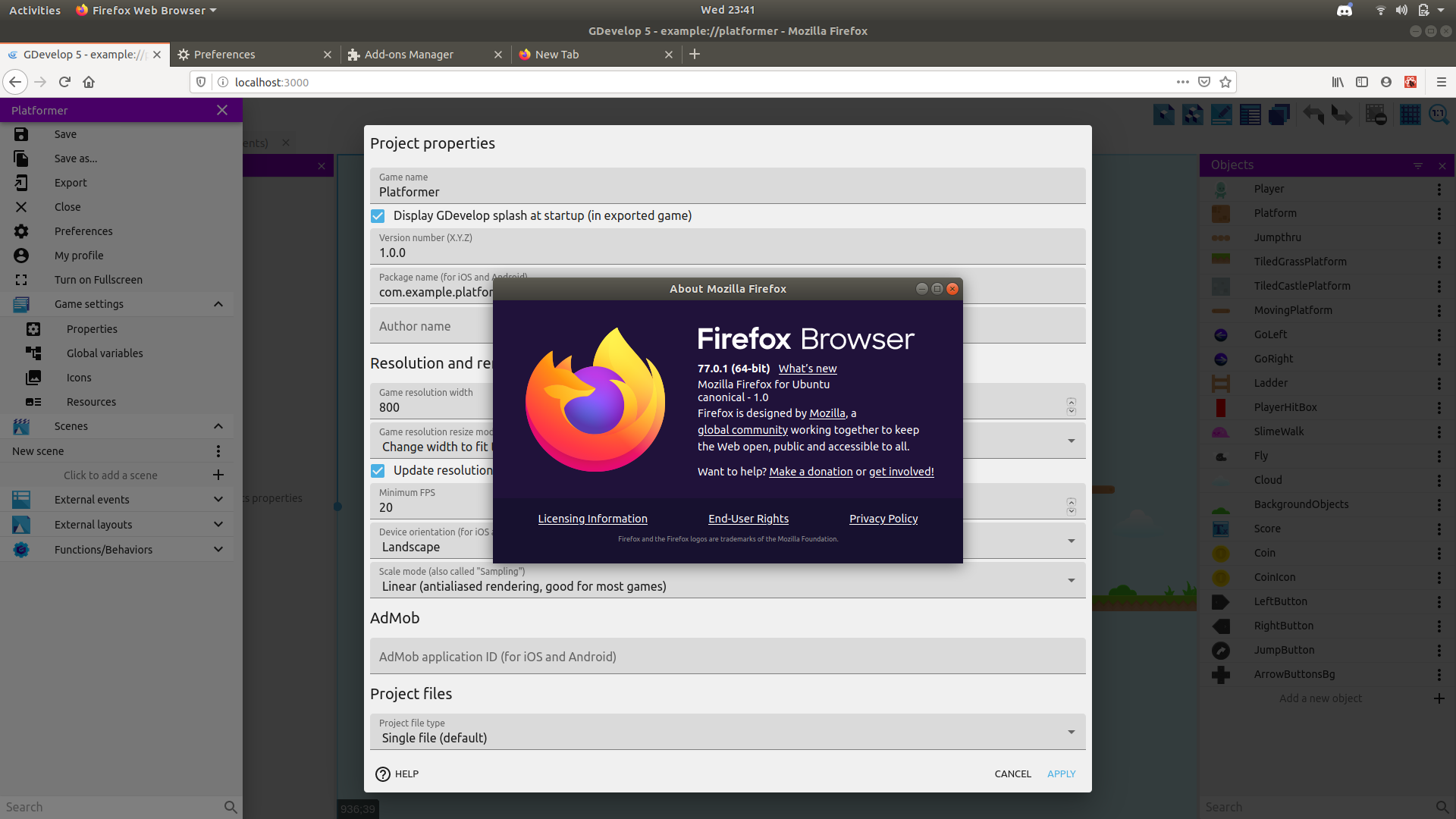 Inconsistency in UI on Mozilla Firefox · Issue #1809 · 4ian/GDevelop ...