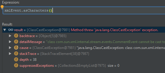 XmlRecordReader return a ClassCastException when reading a comment line ...