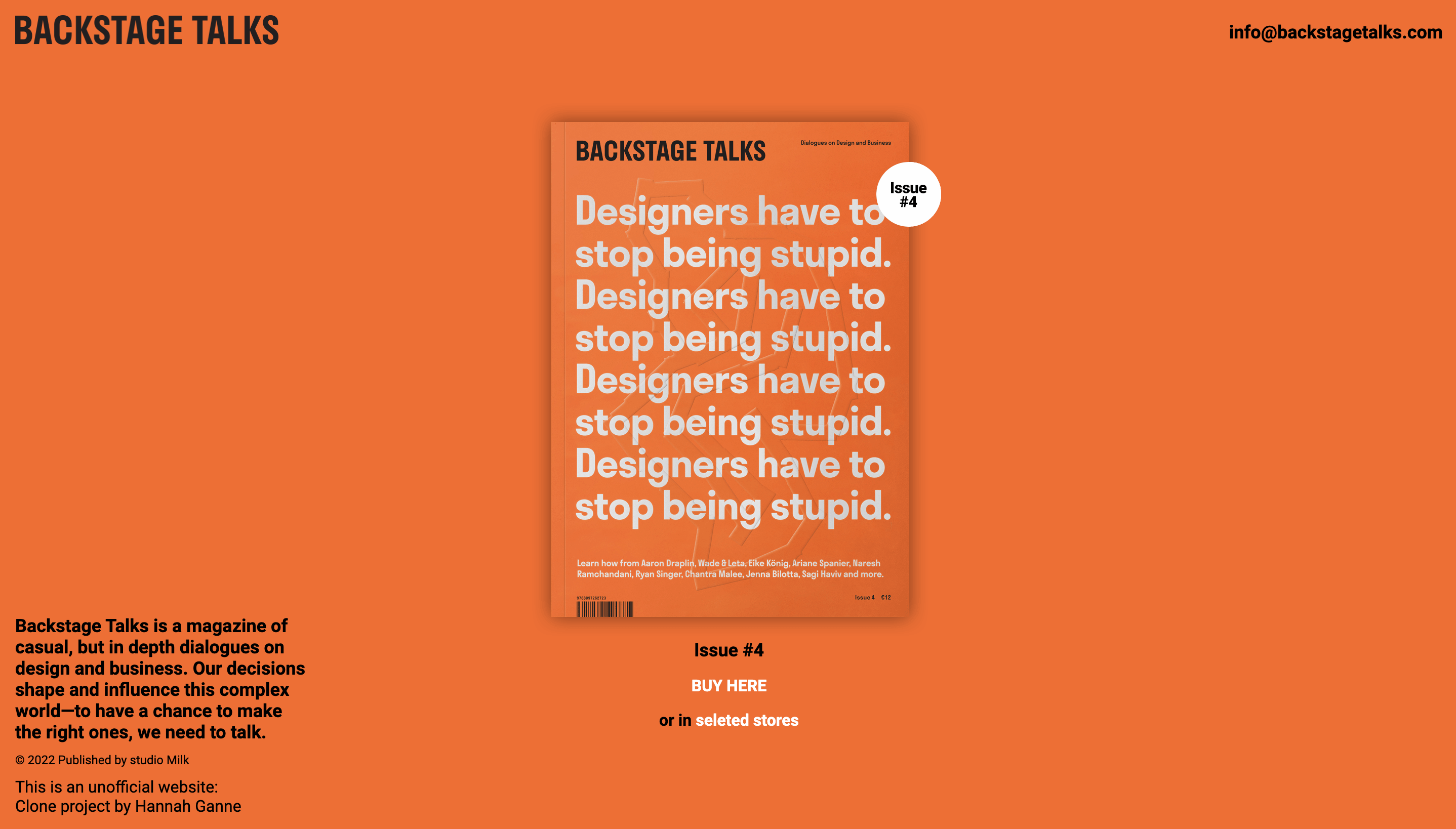 GitHub - hannah-ganne/backstage-talks-clone