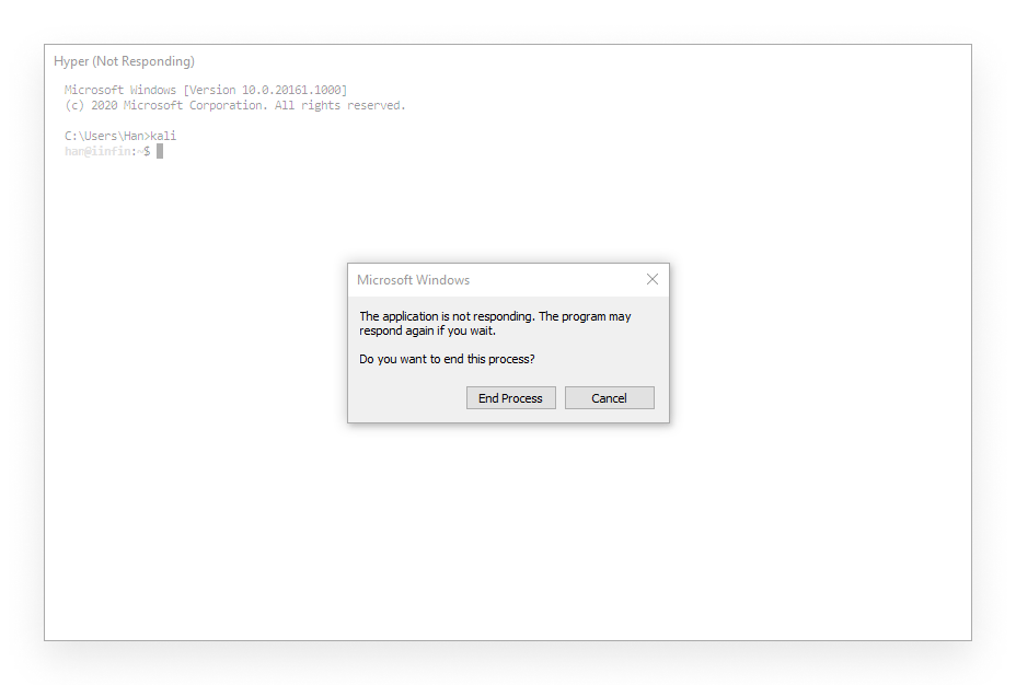 Hyper doesn't respond when trying to close inside WSL · Issue #4704 · vercel/hyper · GitHub