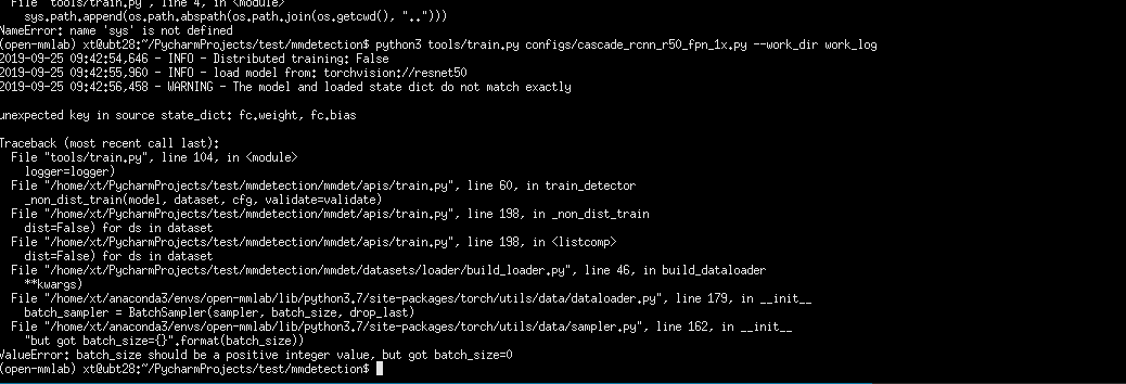 batch_size should be a positive integer value, but got batch_size=0 · Issue #1448 · open-mmlab ...