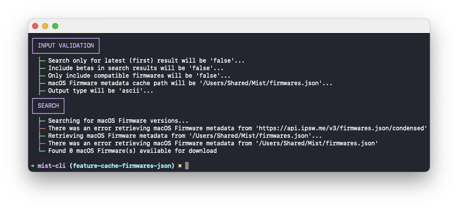 --compatible and "There was an error retrieving the 'devices' key from https://api.ipsw.me/v3 ...
