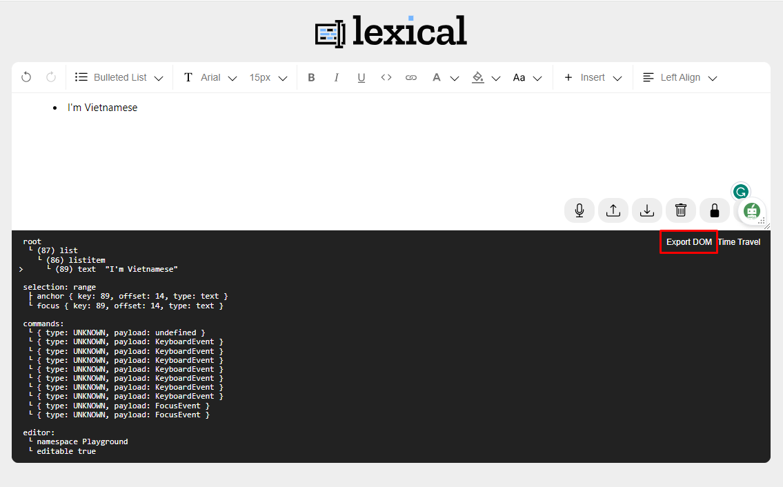 Bug: Align list item do not change the export DOM · Issue #5159 · facebook/lexical · GitHub