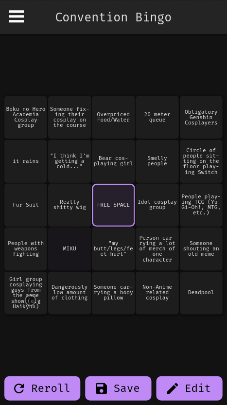 GitHub - Rankarusu/ConventionBingo: A buzzword-bingo-esque to play with ...