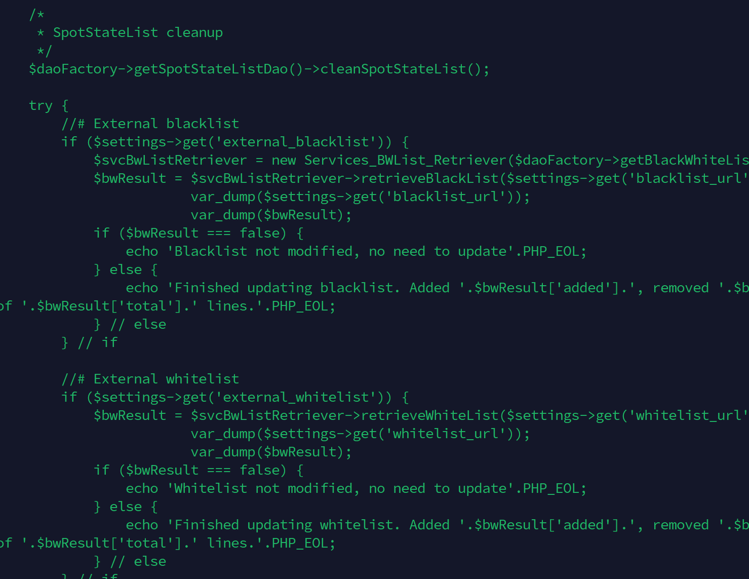 Failed loading XML: Non-fatal: Updating black/whitelist failed, most likely unreachable! · Issue ...