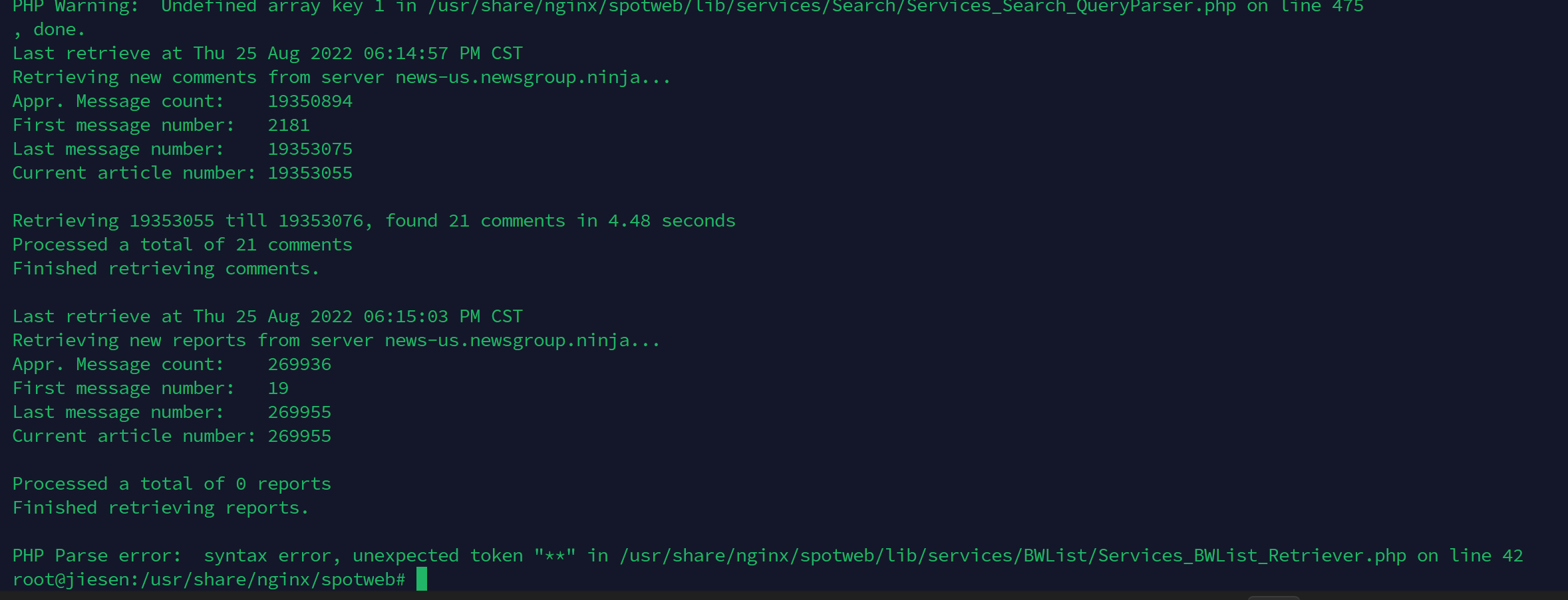 Failed loading XML: Non-fatal: Updating black/whitelist failed, most likely unreachable! · Issue ...