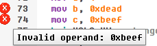 The editor says 0xdead and 0xbeef are invalid operands · Issue #15 ...
