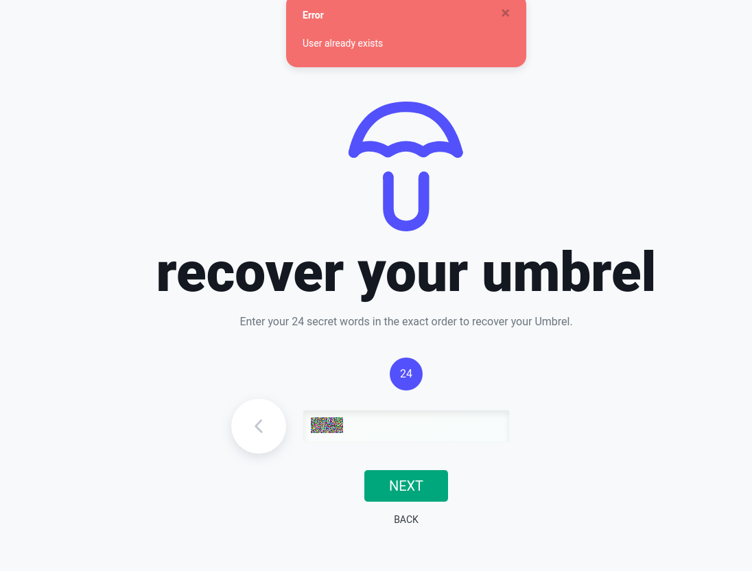 issues with recovering umbrel wallet with 24 word seeds · Issue #1089 · getumbrel/umbrel · GitHub