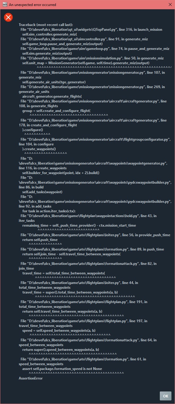 Adding waypoints throws AssertionError on Take Off · Issue #3189 · dcs-liberation/dcs_liberation ...