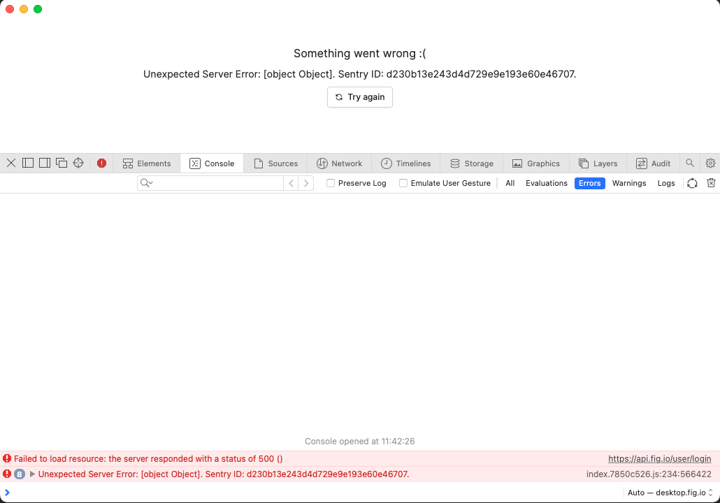 Login Problem - UI only shows "Something went wrong :(" · Issue #1748 · withfig/fig · GitHub