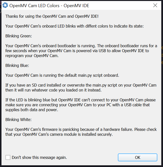Line Break Issues in LED Messages · Issue #75 · openmv/openmv-ide · GitHub