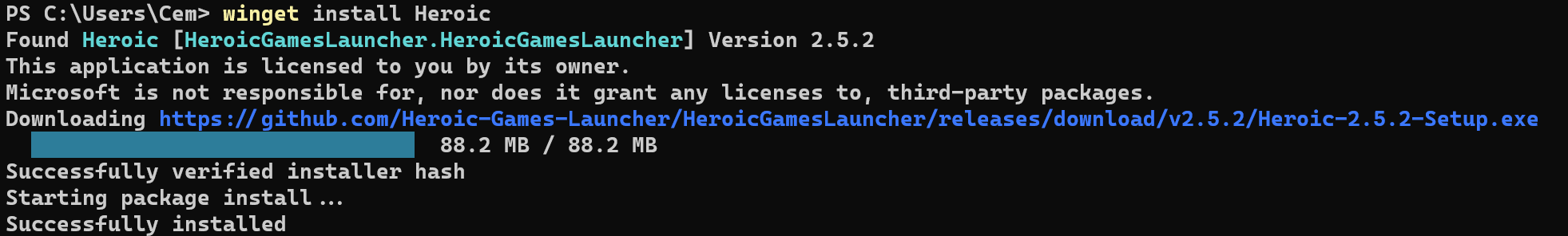 [Documentation] Incorrect winget installation command for windows · Issue #2289 · Heroic-Games ...