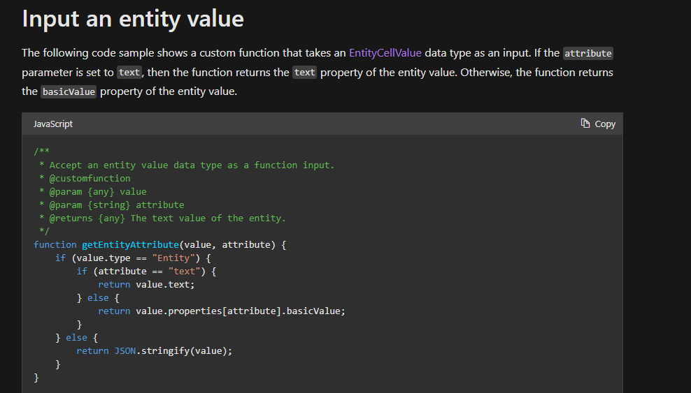 Streaming Function Returns Value When Argument Is Entity Data Type 