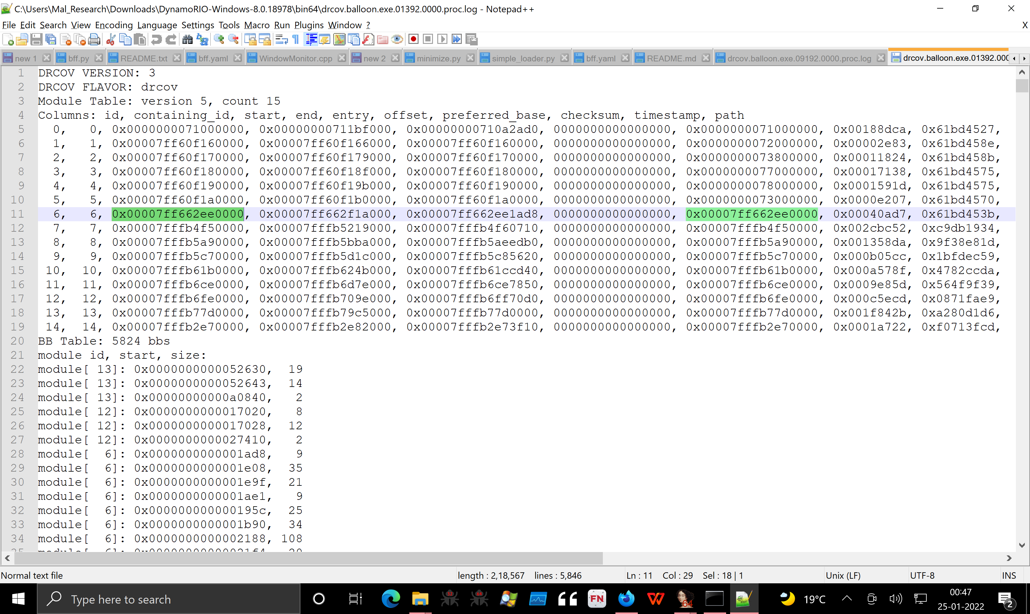 LIght house is not able to parse the file generated by drcov · Issue ...