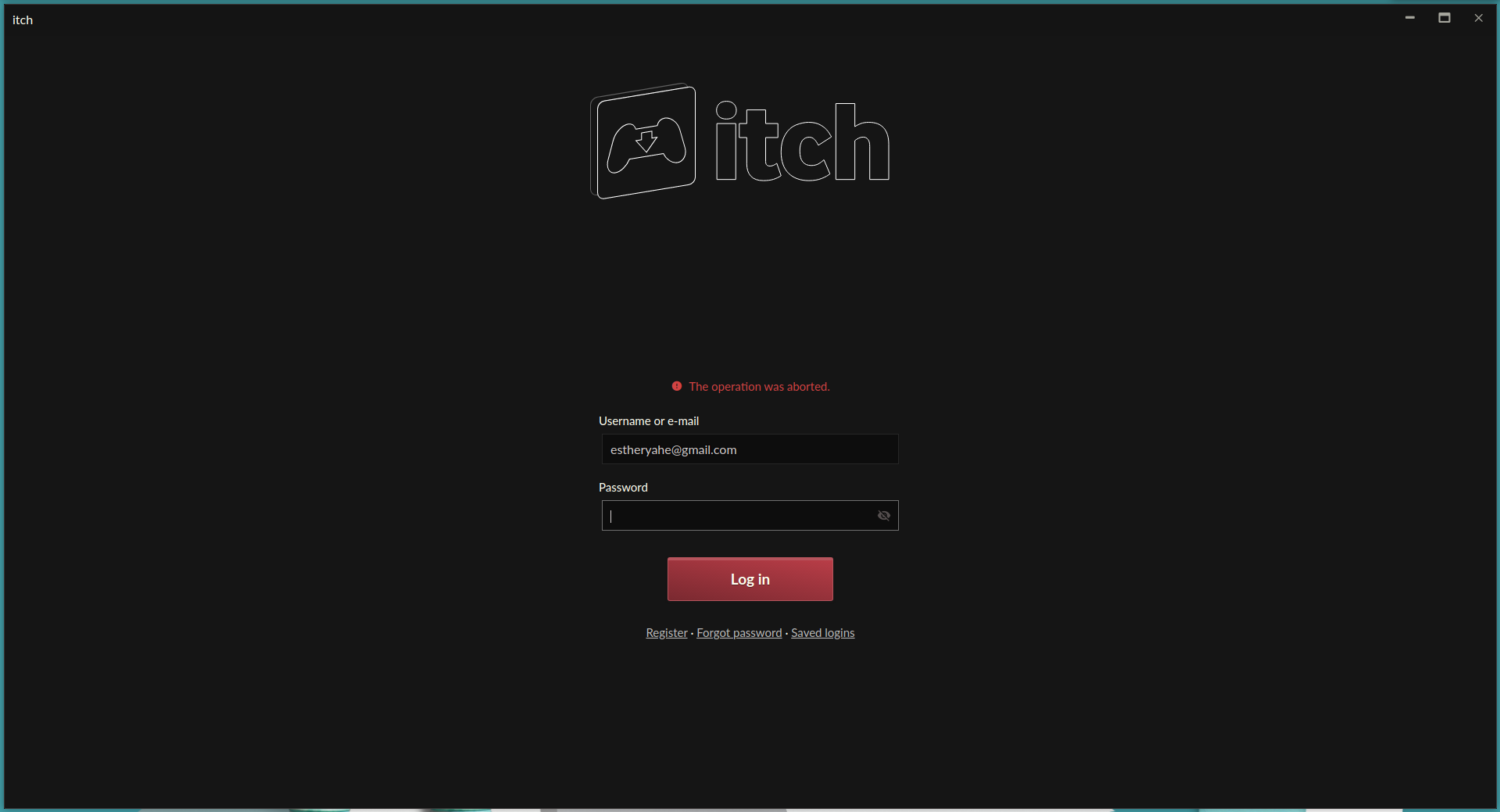 I cannot login n itch.io desktop app because the captcha won't show up ...