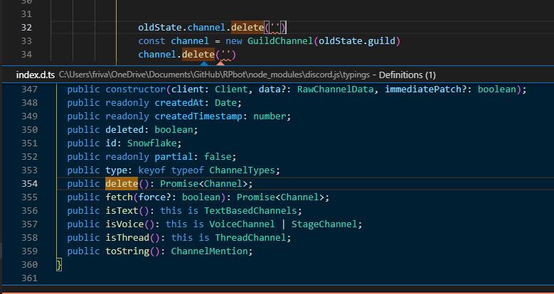 .delete() Method on Channel not accepting reason · Issue #6411 · discordjs/discord.js · GitHub
