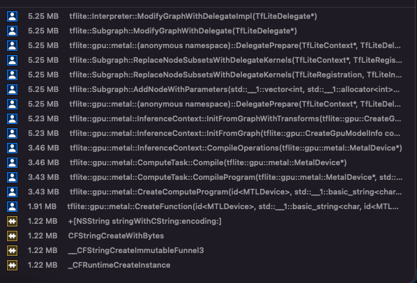 Memory leak when using Metal delegate · Issue #57718 · tensorflow/tensorflow · GitHub