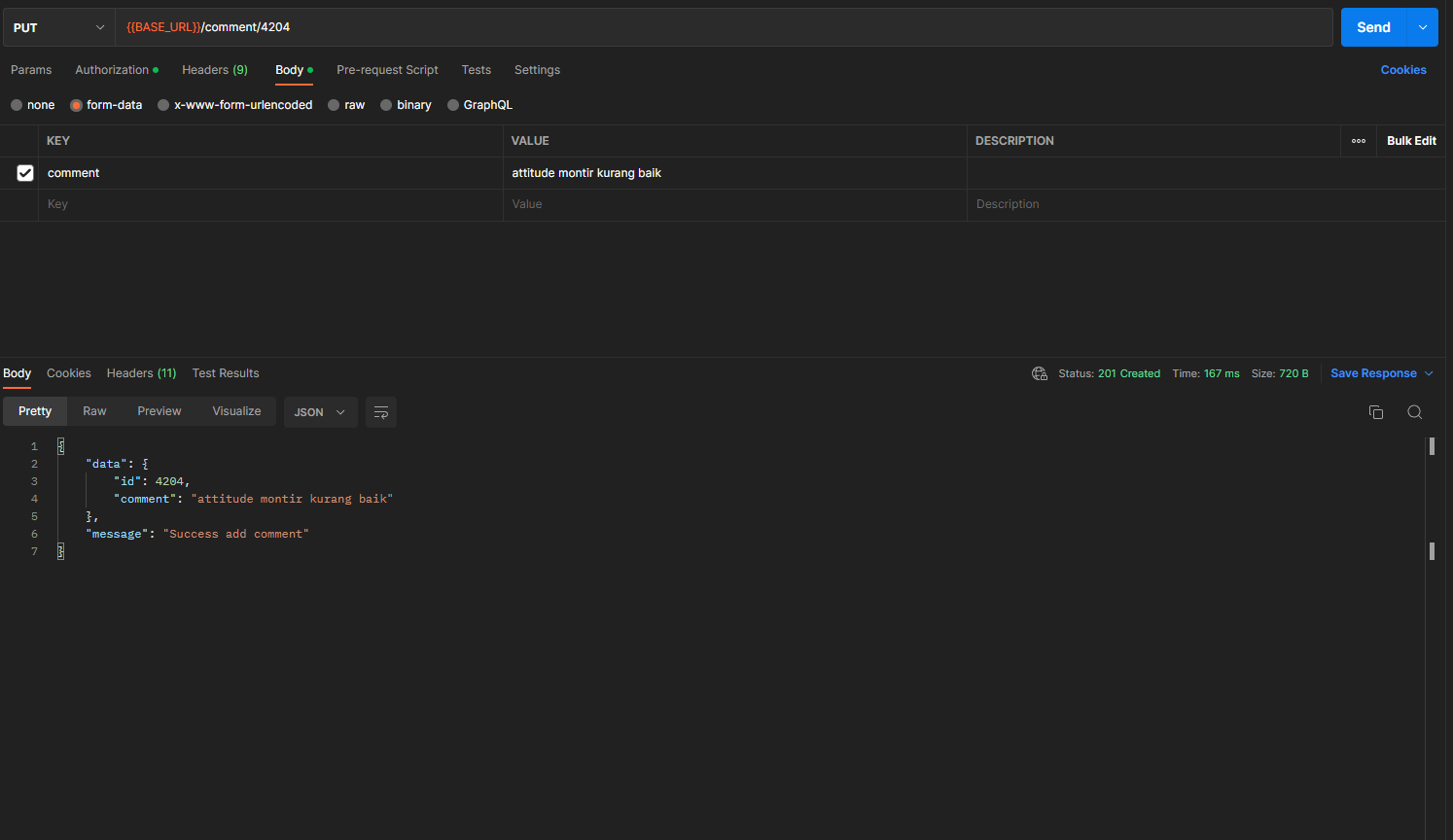 [BUG] in Create Comment with id does not exist · Issue #31 · ProjectBengcall/BackEndWork · GitHub