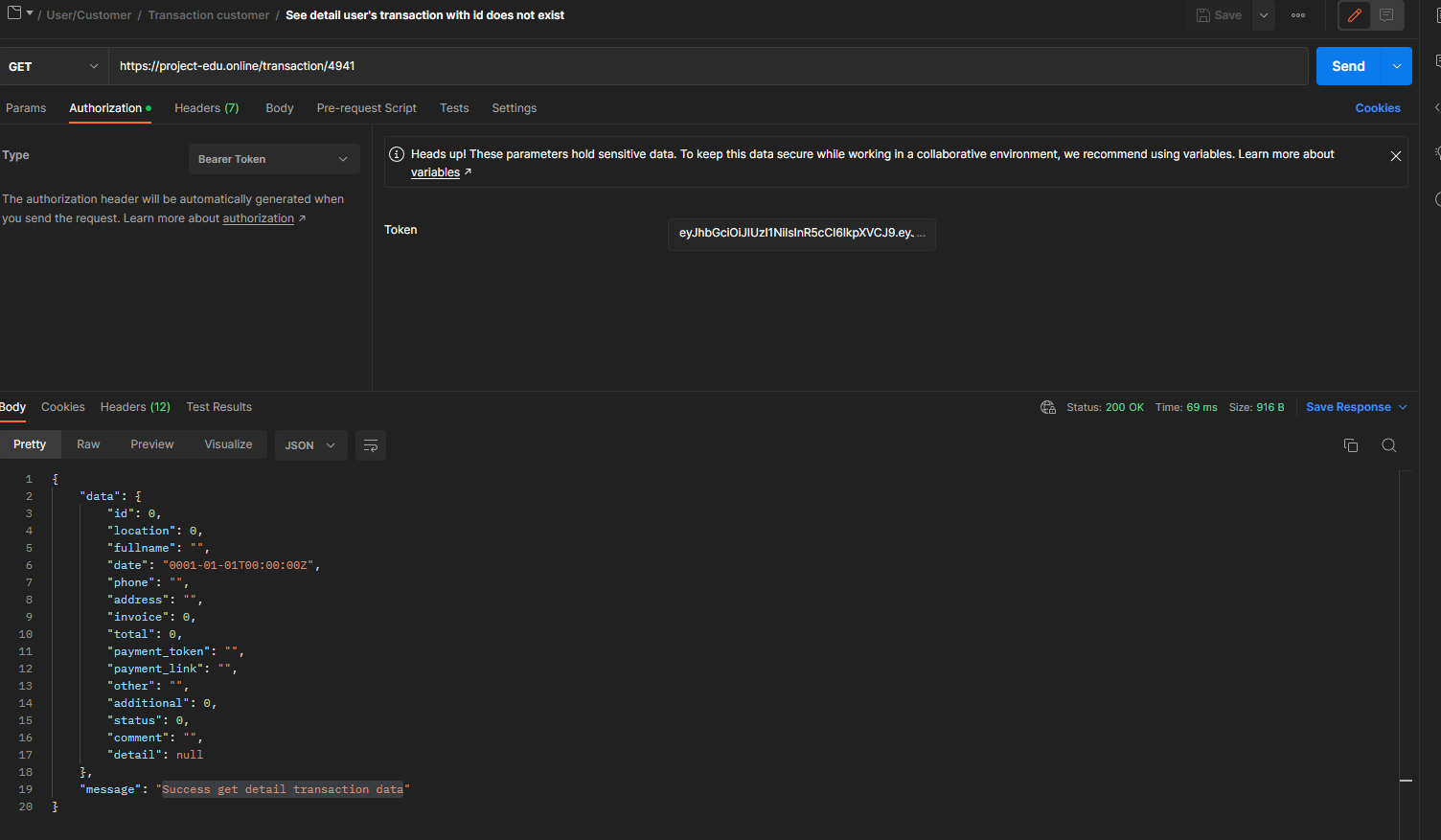 [BUG] in Get Detail user's transaction with id does not exist · Issue #41 · ProjectBengcall ...