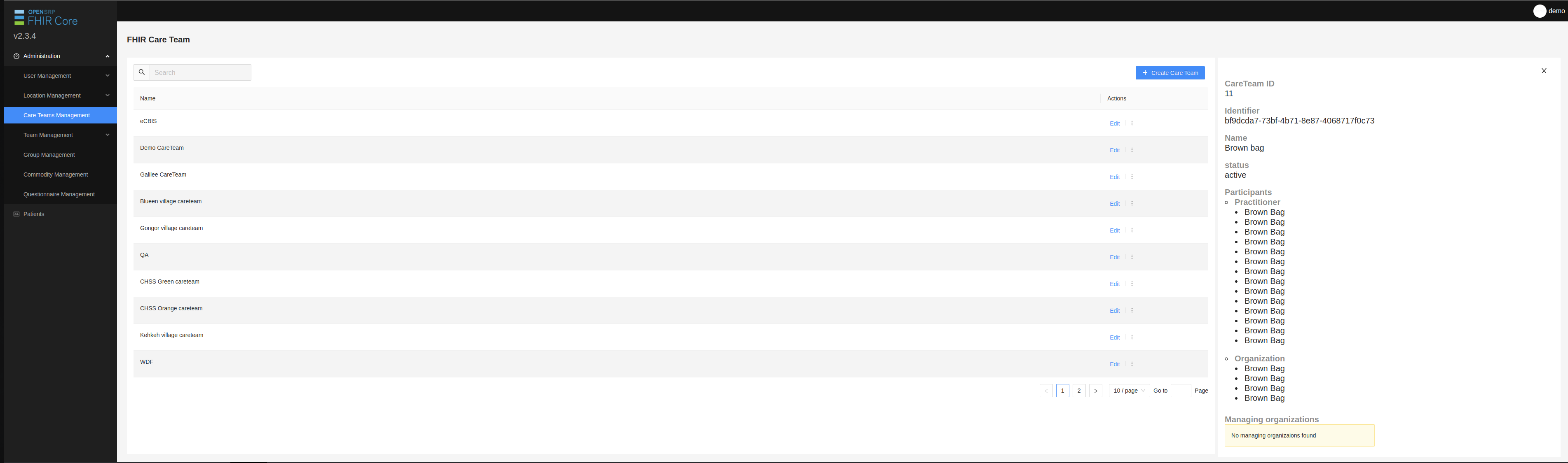 [FHIR Road Map]: CareTeam package enhancements · Issue #1157 · onaio/fhir-web · GitHub