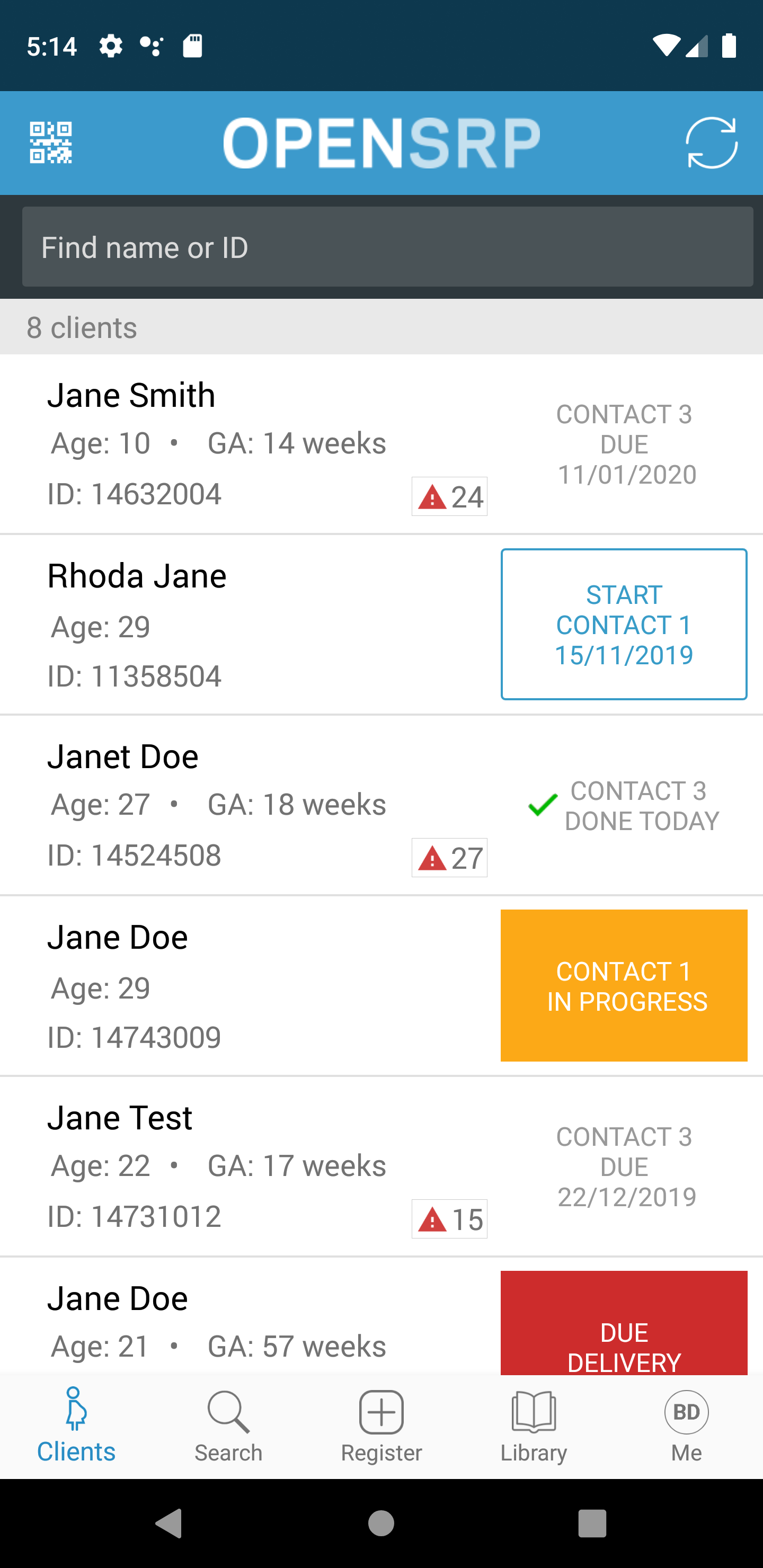 Implement changes to the button statuses on main register list page · Issue #402 · opensrp ...