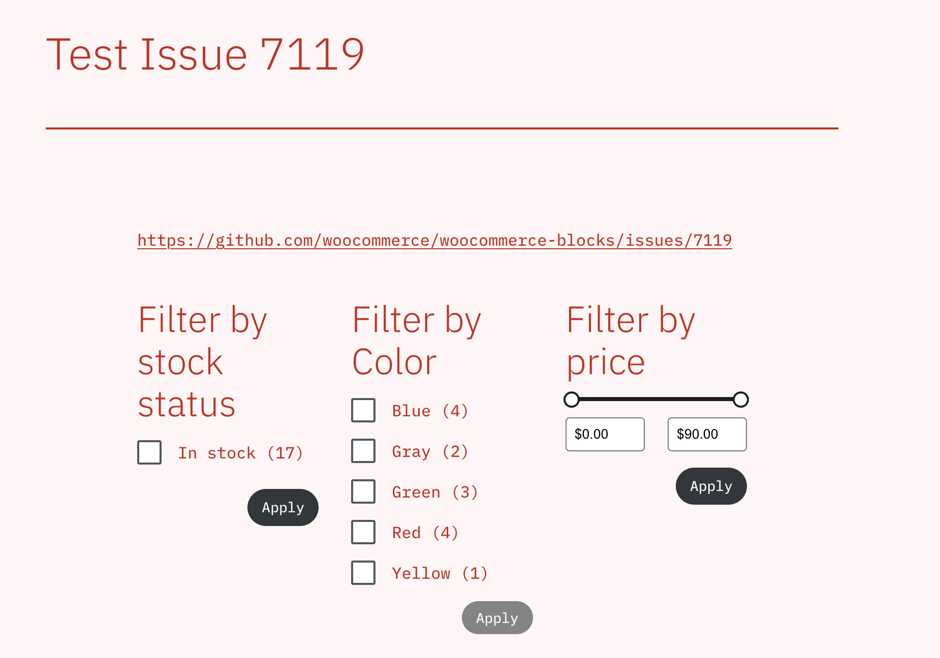 Filter Block Buttons appearing differently in the editor vs the front end · Issue #42591 ...