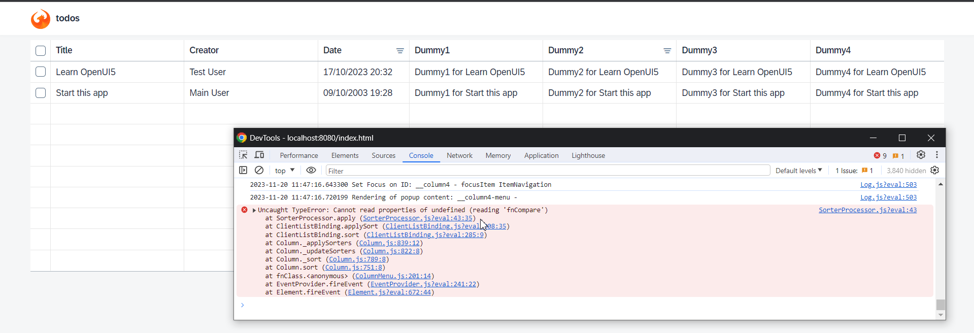Issues With Sorting In Sap Ui Table Column · Issue 3908 · Sap Openui5 · Github