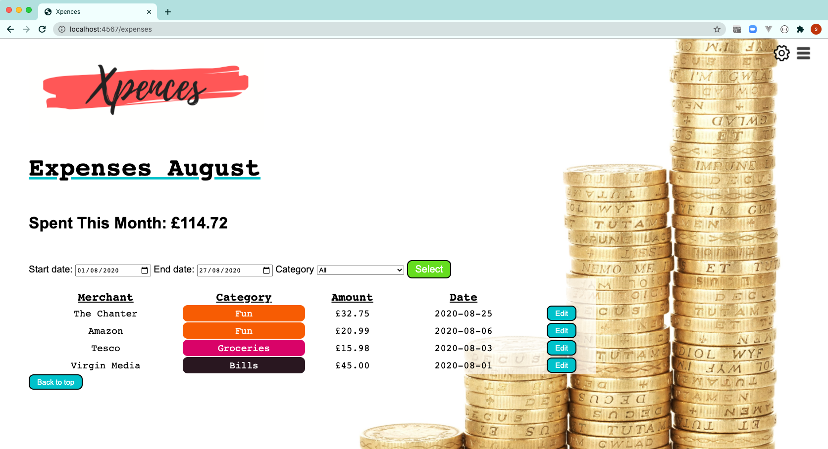 GitHub - saraemanuelsson/xpences