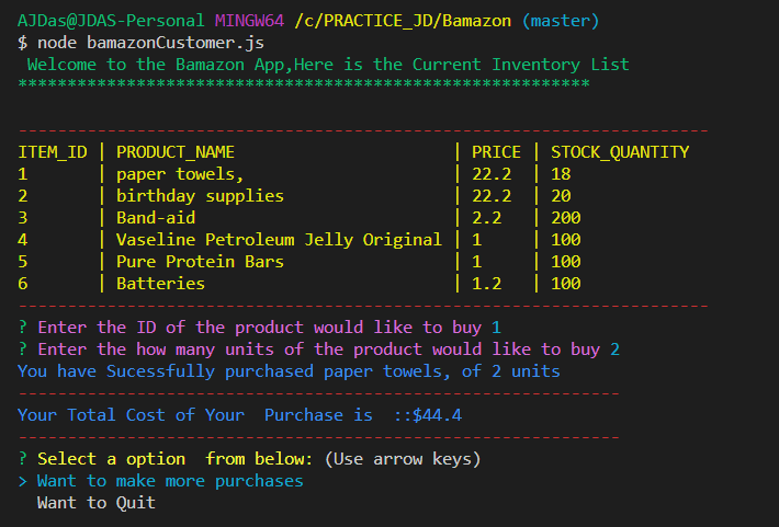 GitHub - CodeSTACKE/Bamazon: a Amazon-like storefront using the MySQL. The app will take in ...