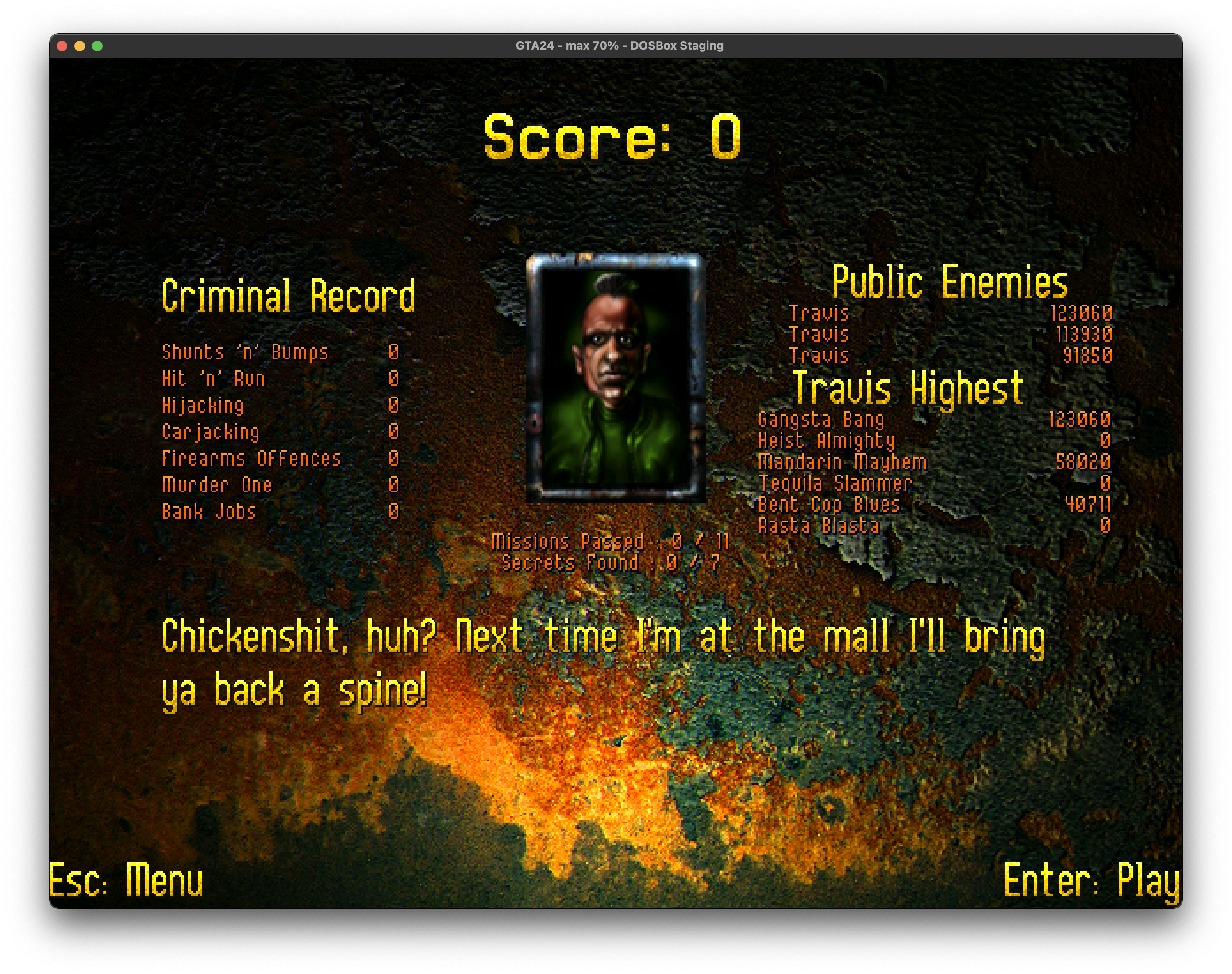 GTA screen after quitting the game · Issue #1349 · dosbox-staging ...