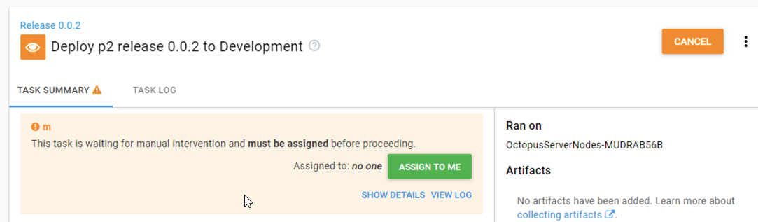 All the queued server tasks are displayed when deploying for a project with a pending manual ...