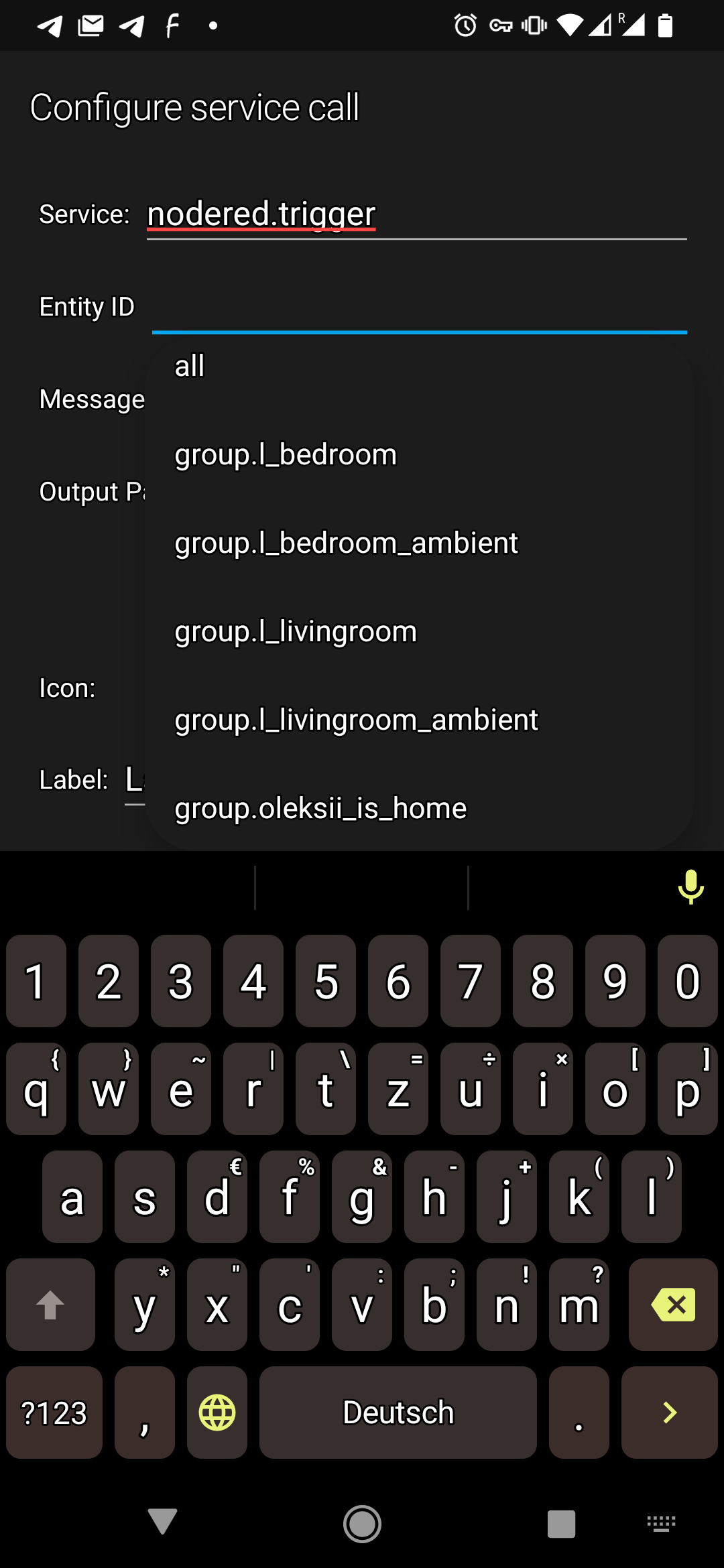 Android Service Button Widgets does not list SWITCH entities for nodered.trigger service · Issue ...