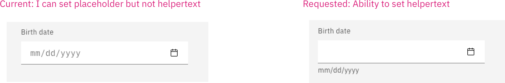 Datefields Needs Ability To Have Helper Text · Issue 2295 · Carbon Design Systemcarbon