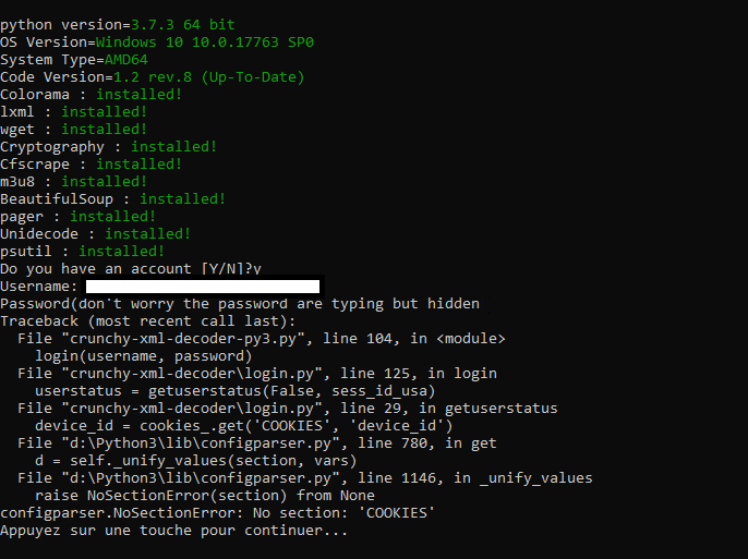 Unable To Create Cookie Data · Issue 12 · Alzamer2crunchyroll Xml Decoder Py3 · Github 2892