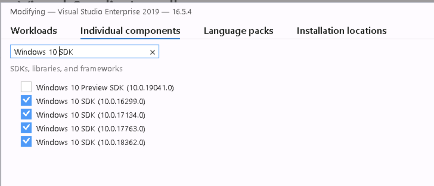 Windows Application Packaging Project doesn't compile against recently added Windows 10 SDK (10 ...
